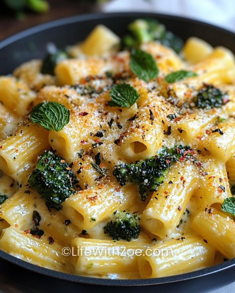 Skillet Ricotta Pasta with Roasted Broccoli