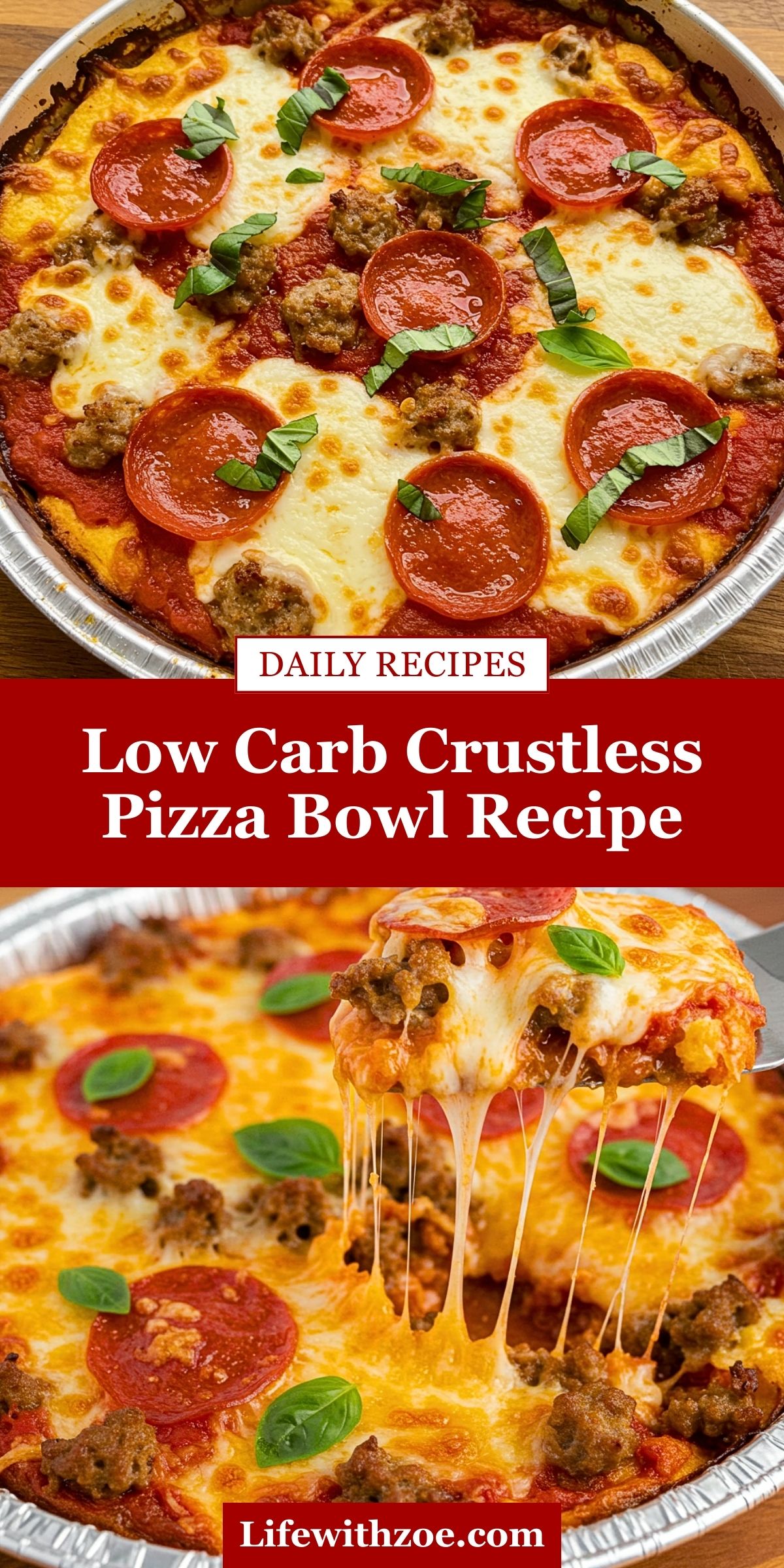 Low Carb Crustless Pizza Bowl Recipe