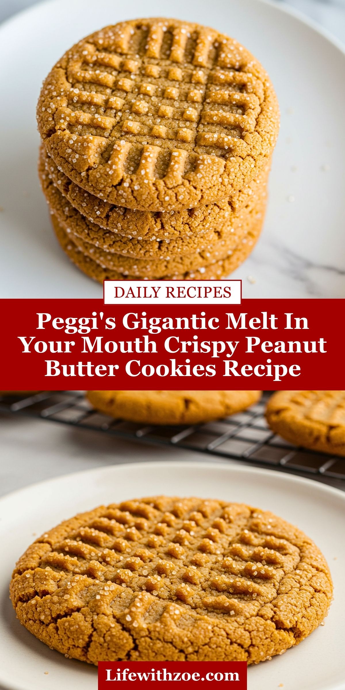 Peggi's Gigantic Melt In Your Mouth Crispy Peanut Butter Cookies
