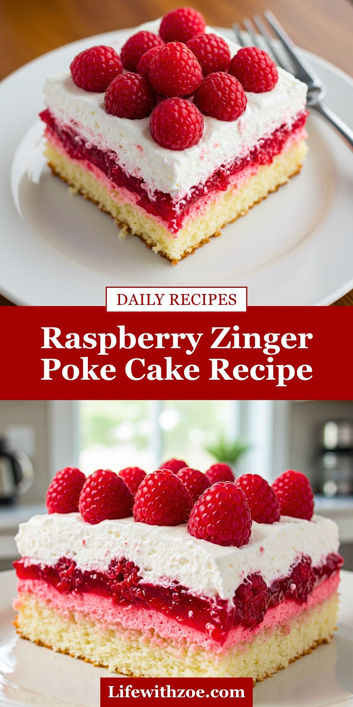 Raspberry Zinger Poke Cake