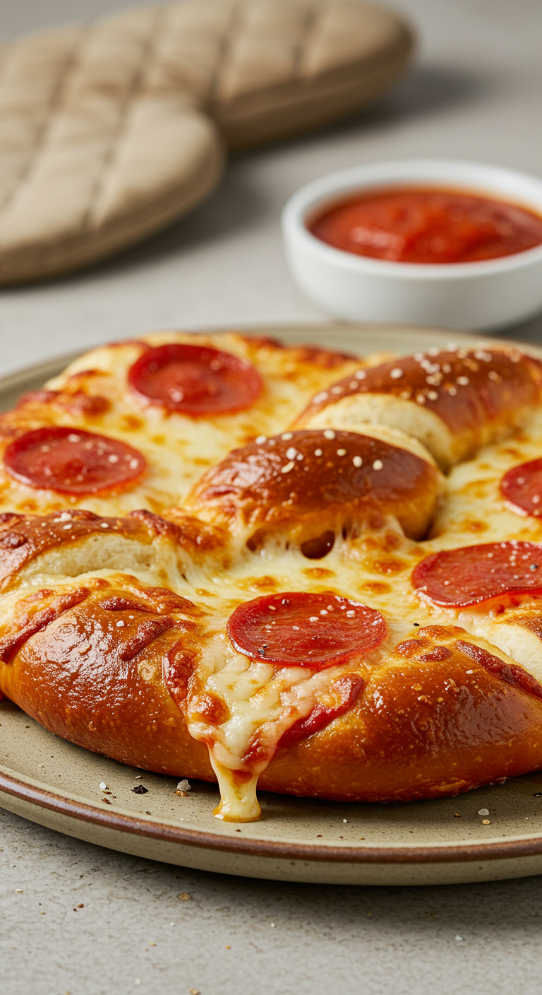 Garlic Butter Pepperoni Pizza Pretzels