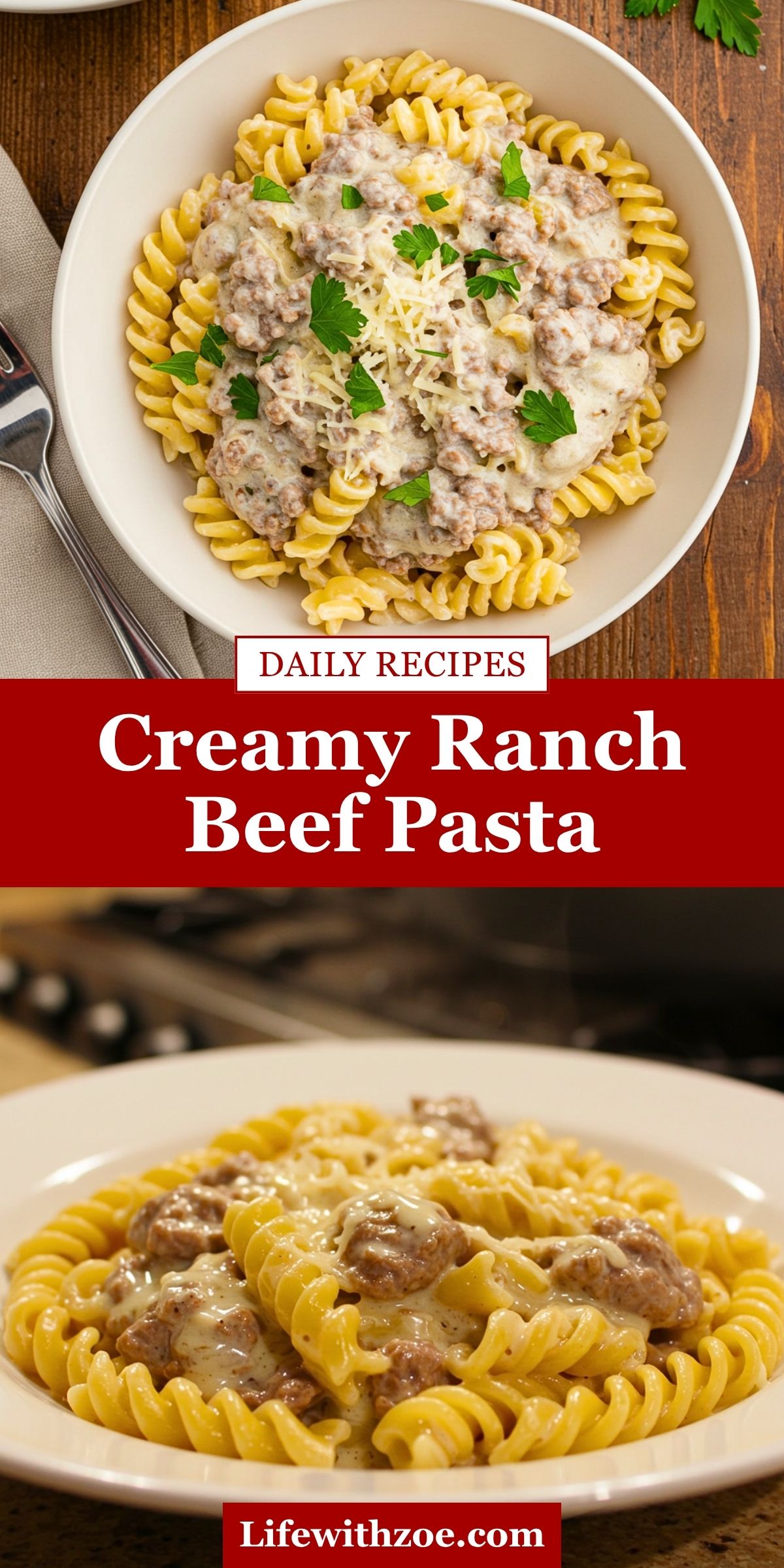 Creamy Ranch Beef Pasta