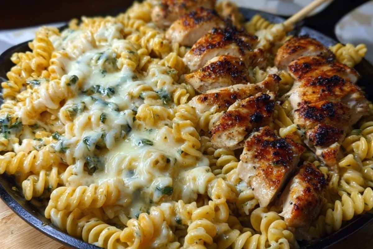 Creamy Velveeta Chicken Rotini with Mozzarella Garlic Sauce