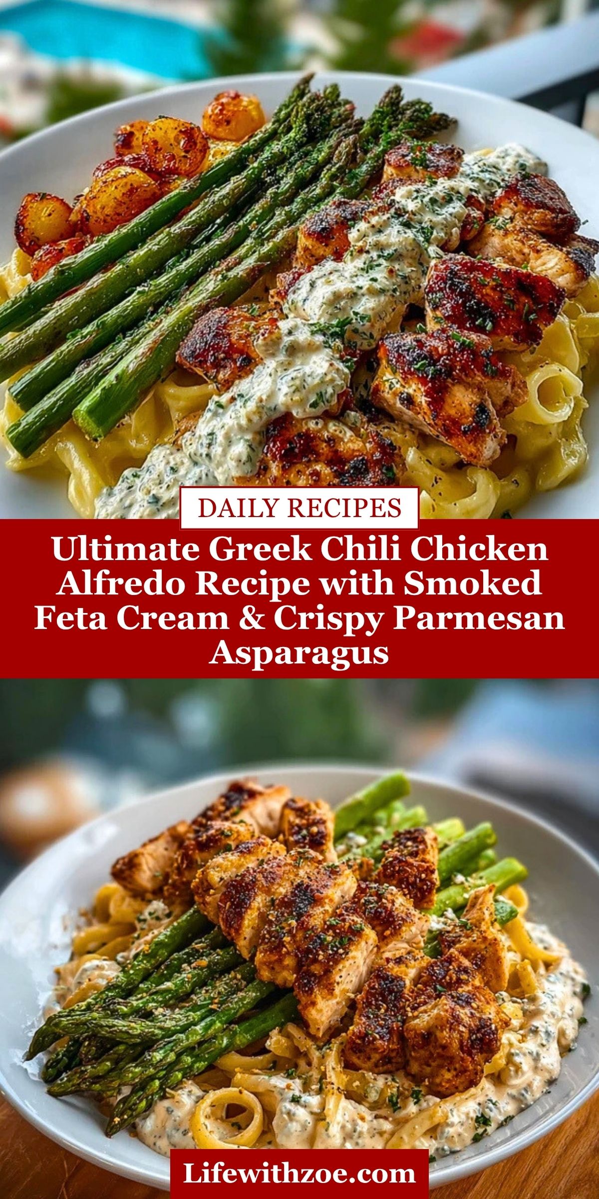 Ultimate Greek Chili Chicken Alfredo Recipe with Smoked Feta Cream ...