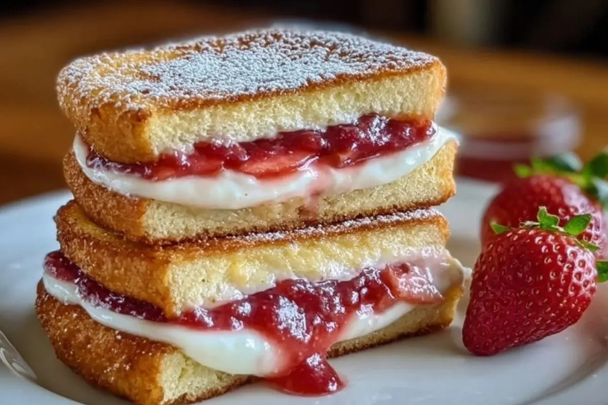 Fried Strawberry Cheesecake Sandwiches