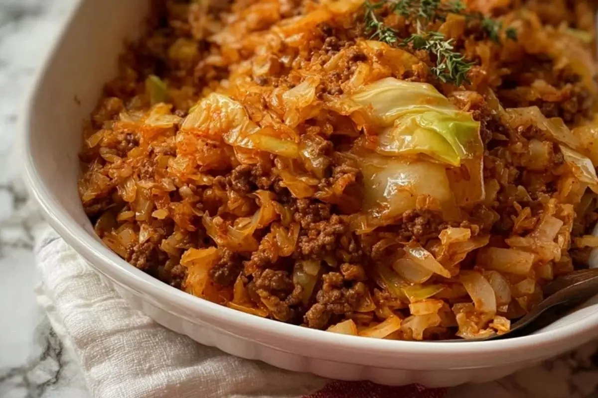 Budget Ground Beef And Cabbage Casserole
