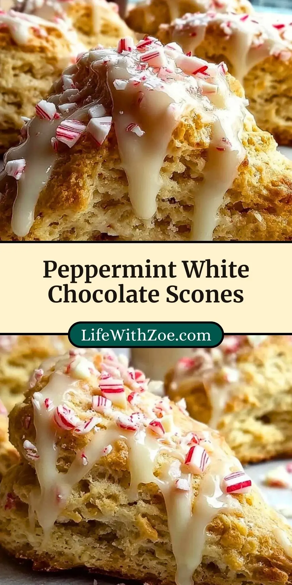 Peppermint White Chocolate Scones