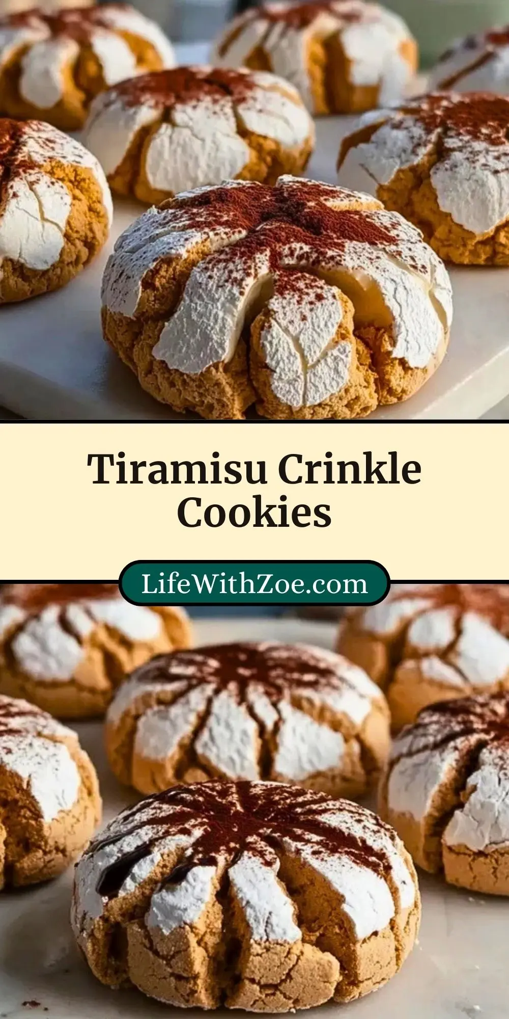Tiramisu Crinkle Cookies